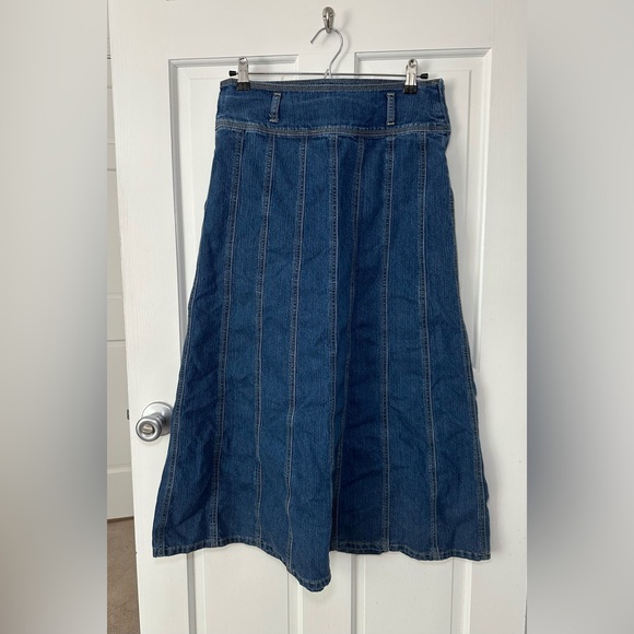 Baccini | Skirts | Vintage Baccini Aline Seamed Blue Denim Maxi Skirt ...